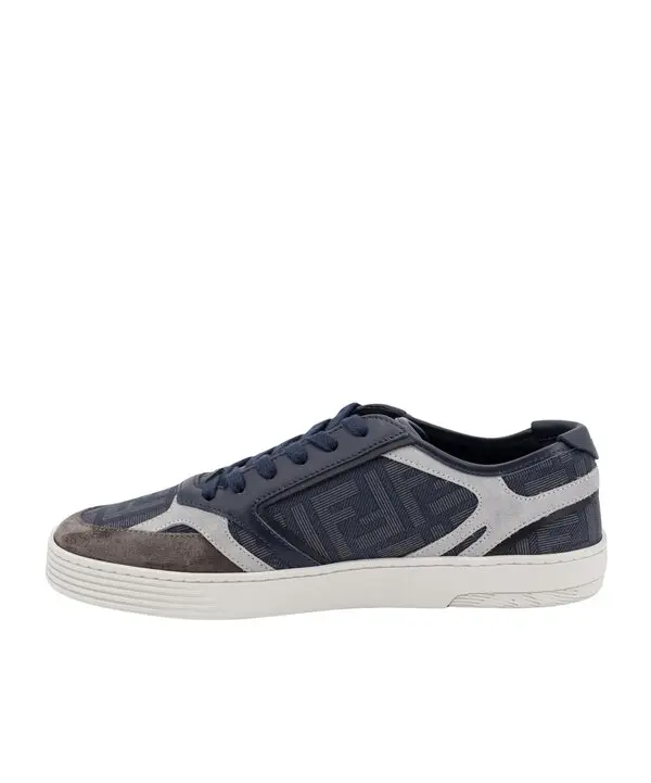 Fendi Low-top Lace-up Sneakers With Ff Inlay