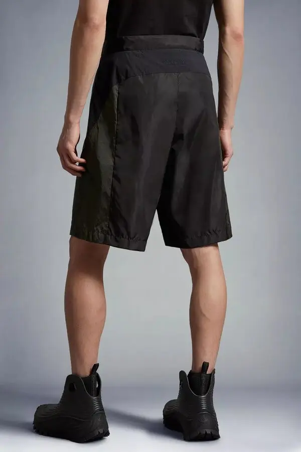 Moncler Nylon Shorts With Laser Cut Detailing