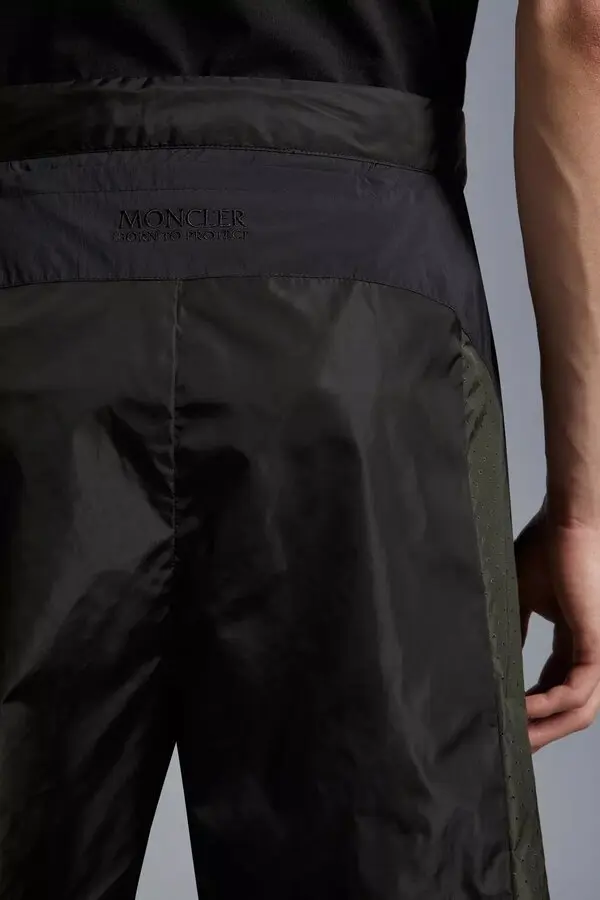 Moncler Nylon Shorts With Laser Cut Detailing