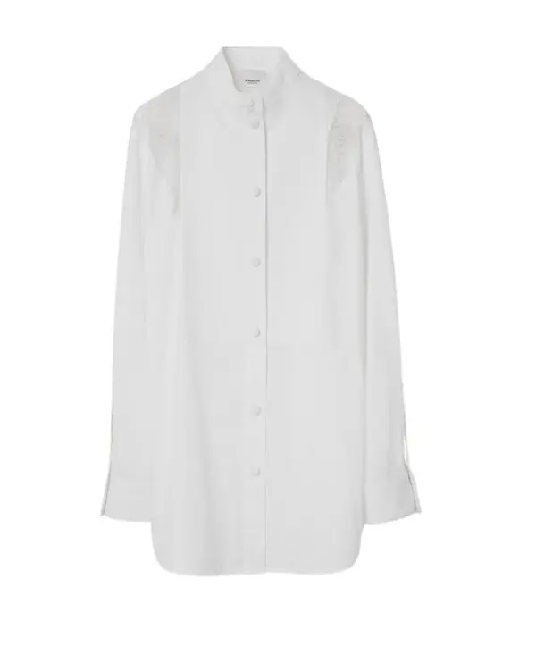 Burberry Lace Detailed Buttoned Shirt - White