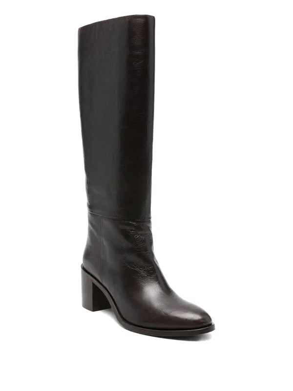 P.a.r.o.s.h Knee-high Pull-on Boots With Square Heel - Black