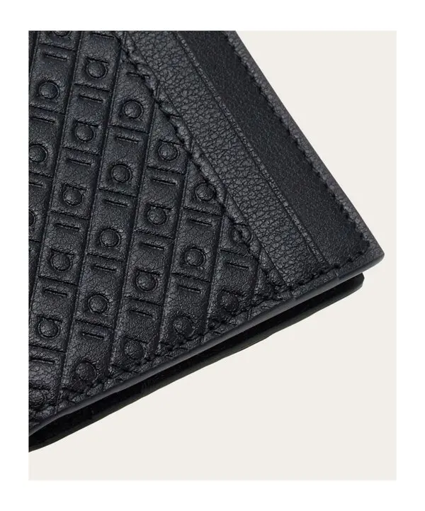 FERRAGAMO Monogram Credit Card Holder - Black