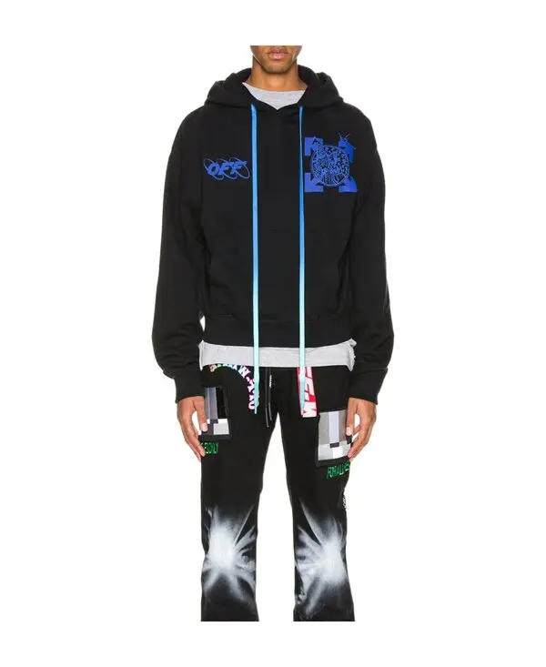 Off-White Logo Printed Hooded Sweater