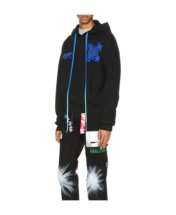 Off-White Logo Printed Hooded Sweater