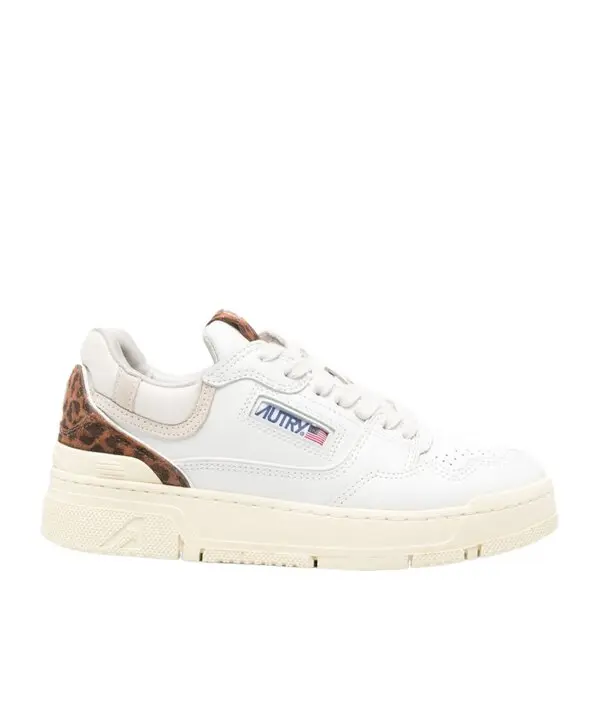 AUTRY Clc Low-top Sneakers With Leopard Detailing - White