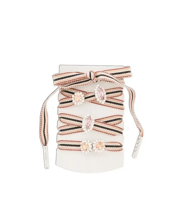 GOLDEN GOOSE Striped Crystal-appliqué Shoelaces - Multi-color