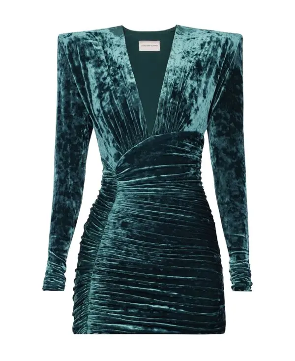 Alexandre Vauthier Draped Velvet Mini Dress