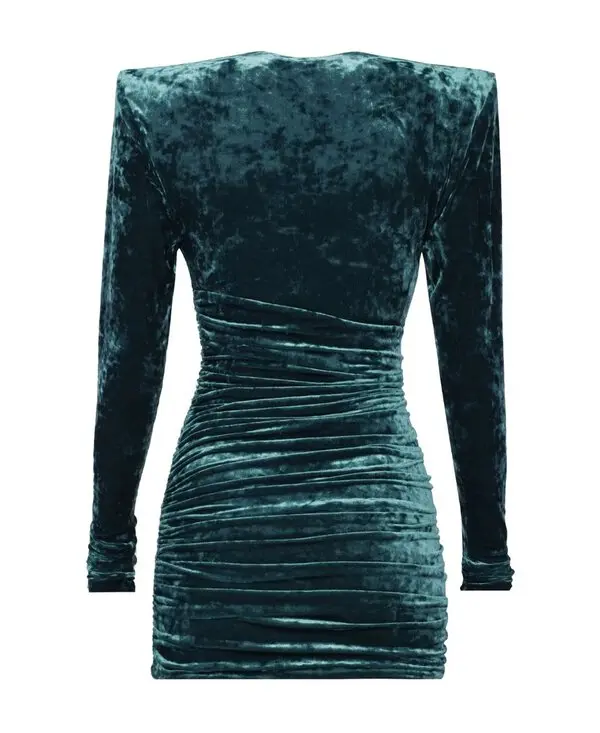 Alexandre Vauthier Draped Velvet Mini Dress