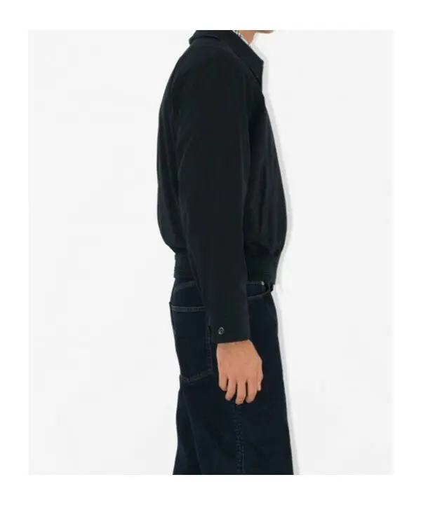 Burberry Long Sleeved Zip-up Shirt Jacket - Navy Blue