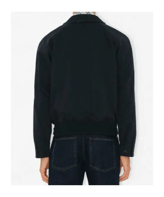 Burberry Long Sleeved Zip-up Shirt Jacket - Navy Blue
