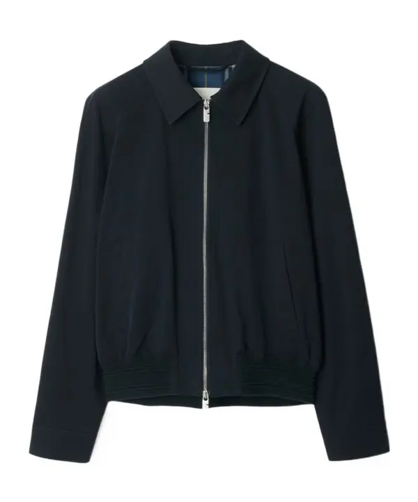 Burberry Long Sleeve Zip-up Shirt Jacket - Navy Blue