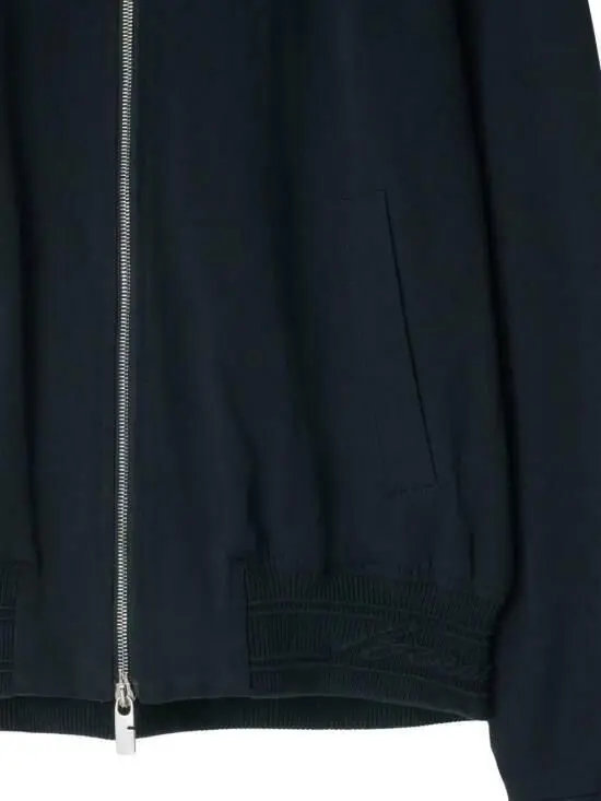 Burberry Long Sleeve Zip-up Shirt Jacket - Navy Blue