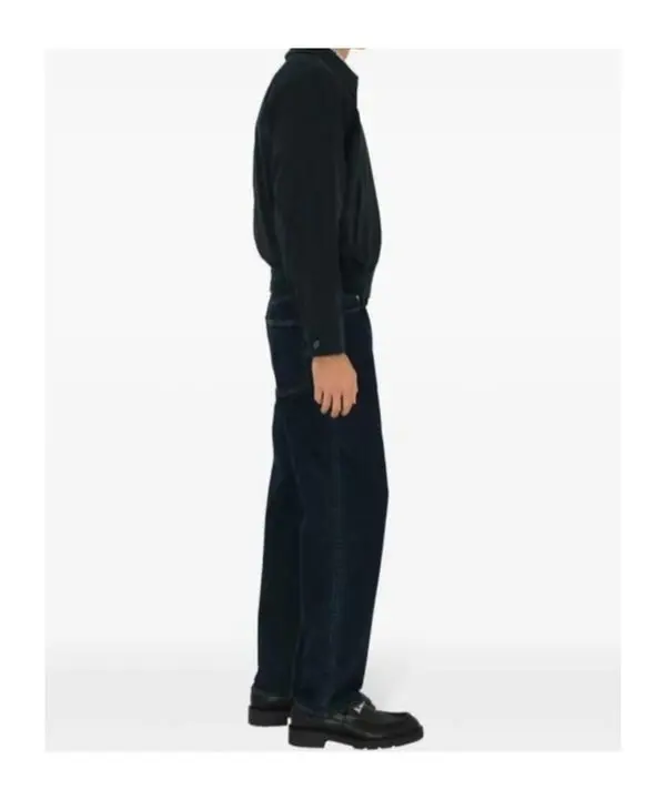 Burberry Long Sleeve Zip-up Shirt Jacket - Navy Blue