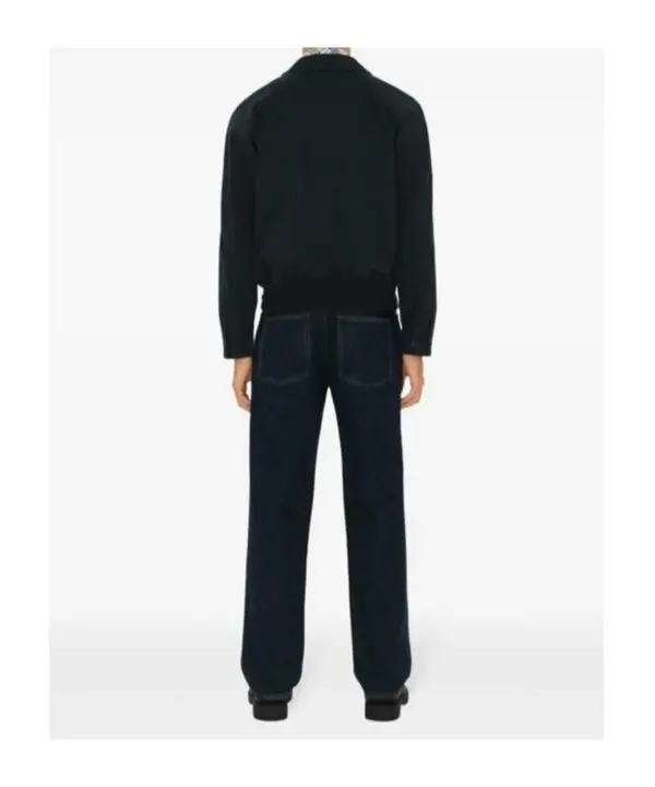 Burberry Long Sleeve Zip-up Shirt Jacket - Navy Blue