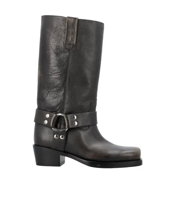 Paris Texas Roxy Brushed Leather Boots - Black