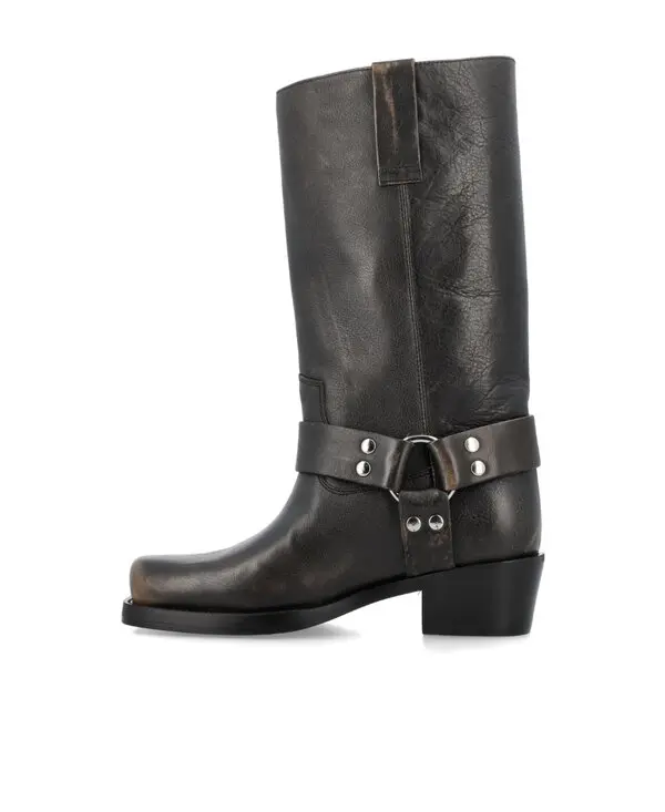 Paris Texas Roxy Brushed Leather Boots - Black