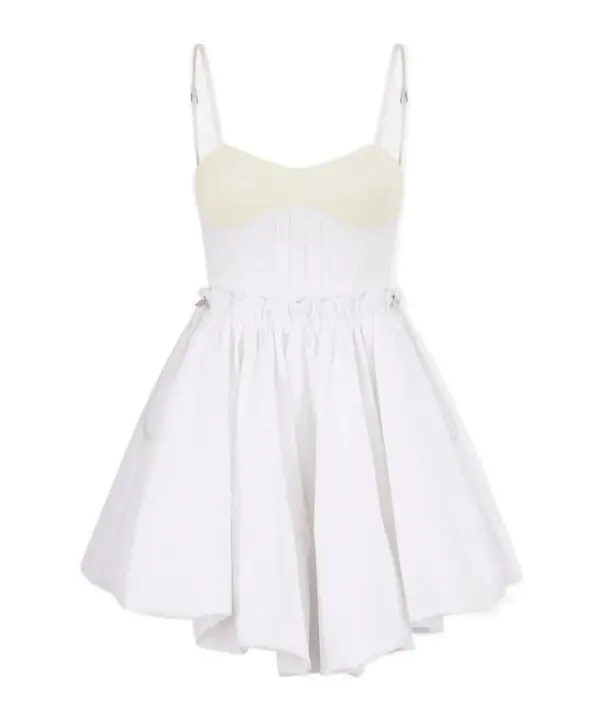 Attico Spaghetti Strap Mini Dress With Back Cutout - White