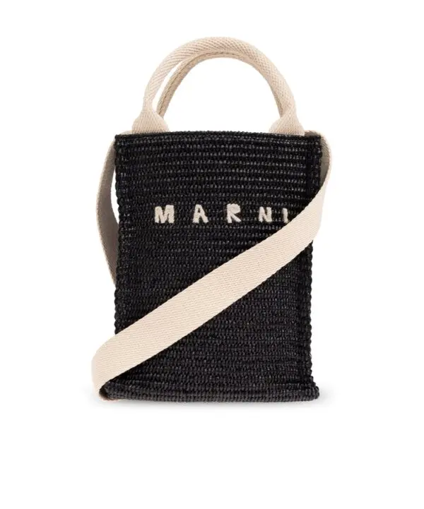 Marni Logo Embroidered Shoulder Bag
