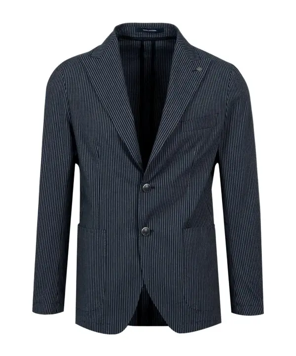 Tagliatore Long Sleeved Suit Jacket With Stripes And Lapel Detail
