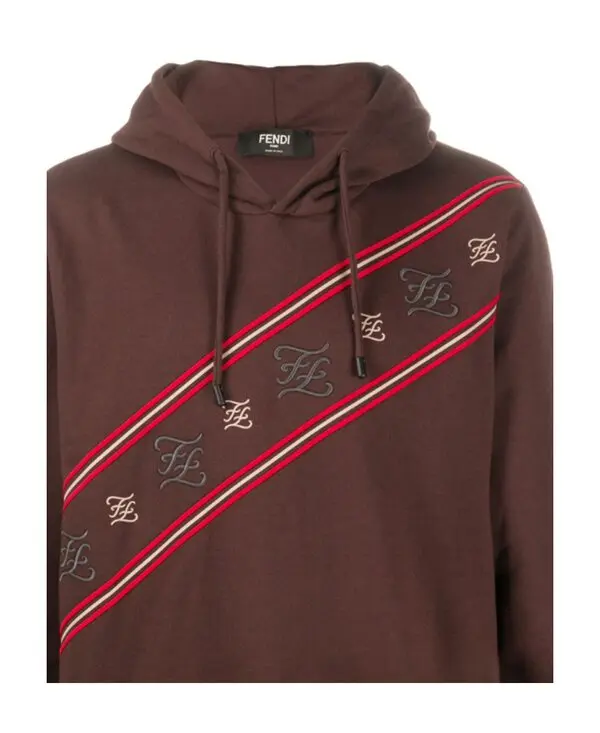 Fendi Ff Pattern Embroidered Hooded Sweater