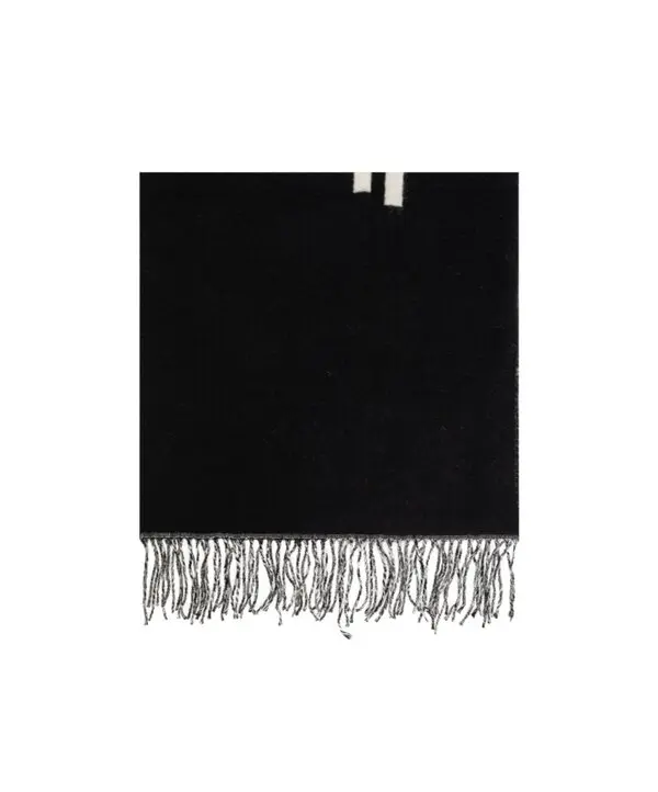 Marc Jacobs Logo Jacquard Fringed-edge Scarf - Black