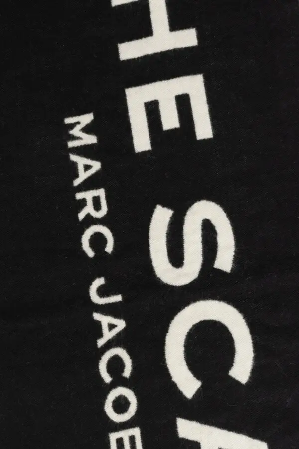 Marc Jacobs Logo Jacquard Fringed-edge Scarf - Black