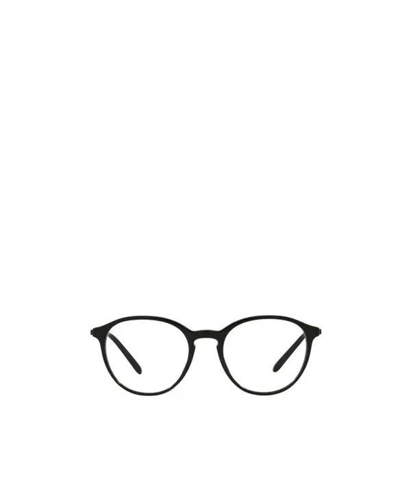 Giorgio Armani Logo-print Round-frame Glasses - Black