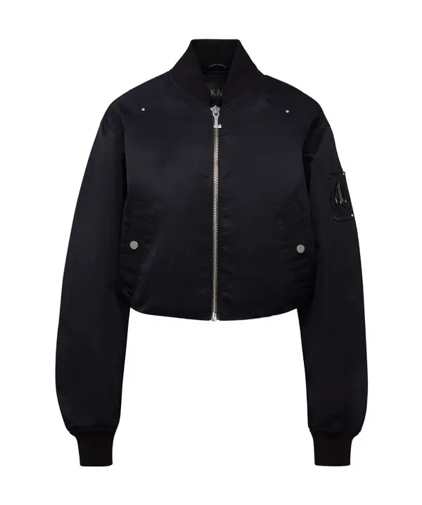 Moose Knuckles Zipped Cropped Bomber Jacket
