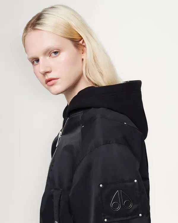Moose Knuckles Zipped Cropped Bomber Jacket