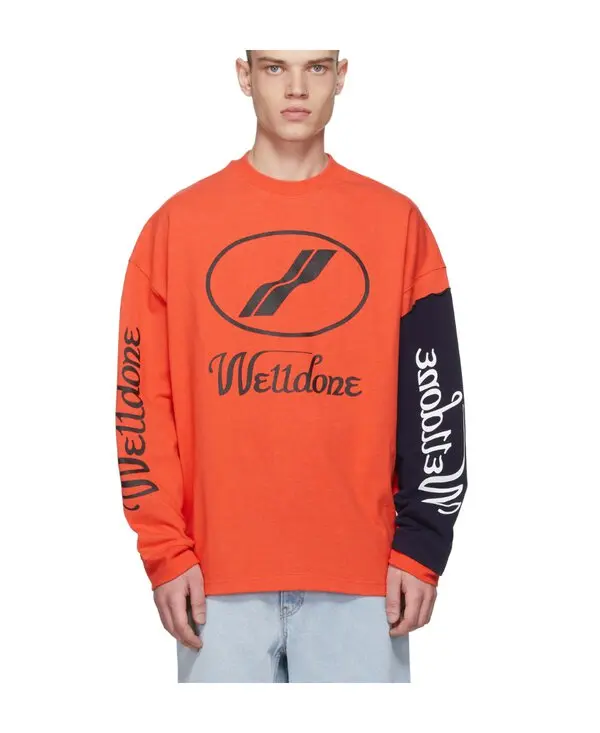 We11Done Super Large Spliced Long-sleeved T-shirt