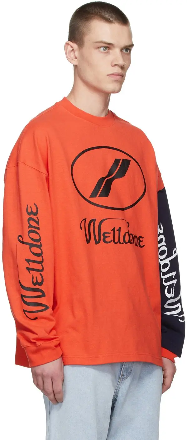 We11Done Super Large Spliced Long-sleeved T-shirt