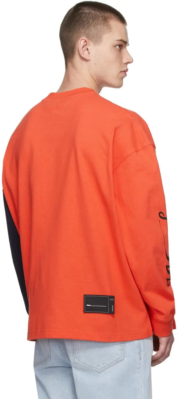 We11Done Super Large Spliced Long-sleeved T-shirt