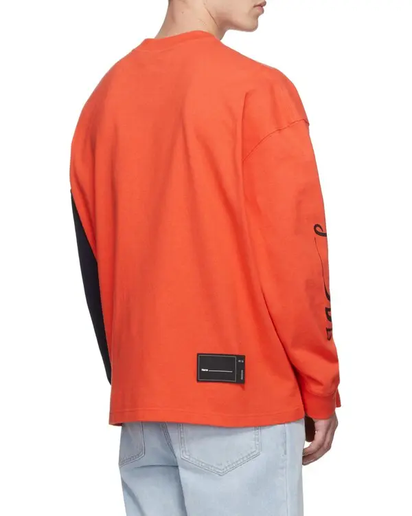 We11Done Super Large Spliced Long-sleeved T-shirt