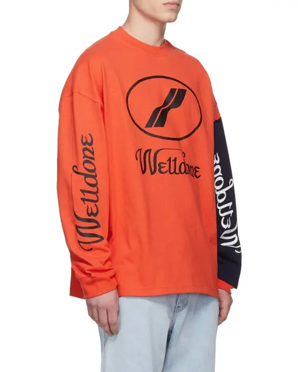 We11Done Super Large Spliced Long-sleeved T-shirt