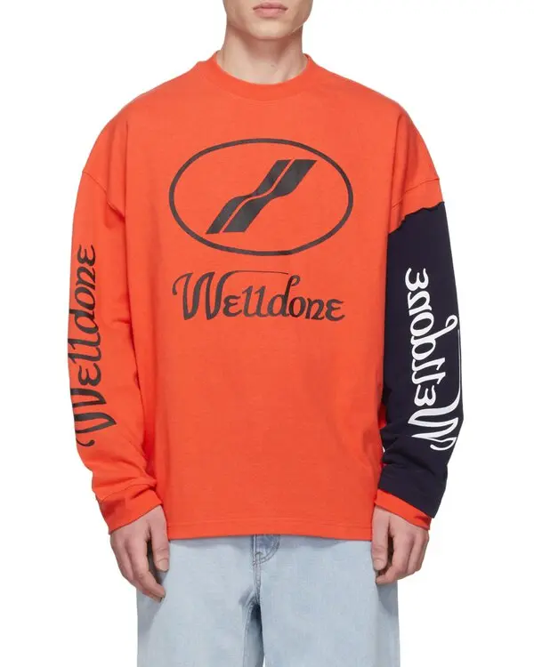 We11Done Super Large Spliced Long-sleeved T-shirt