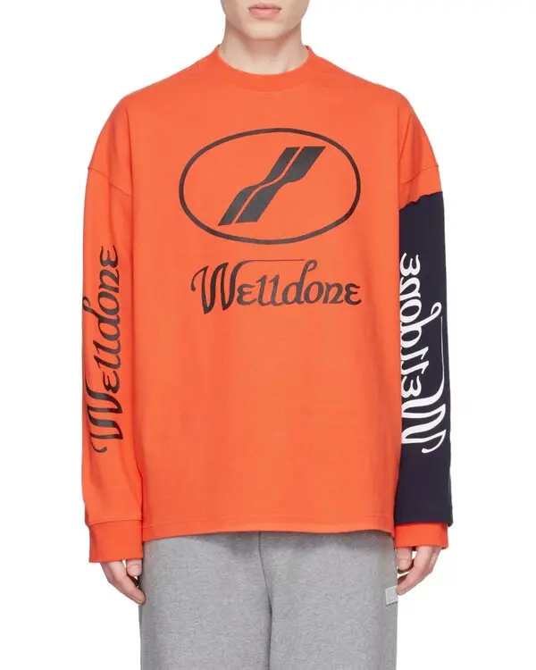 We11Done Super Large Spliced Long-sleeved T-shirt