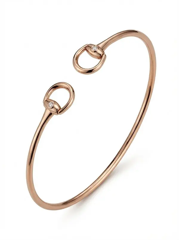 Gucci Horsebit Diamond Bangle Bracelet In 18k Gold - Yellow