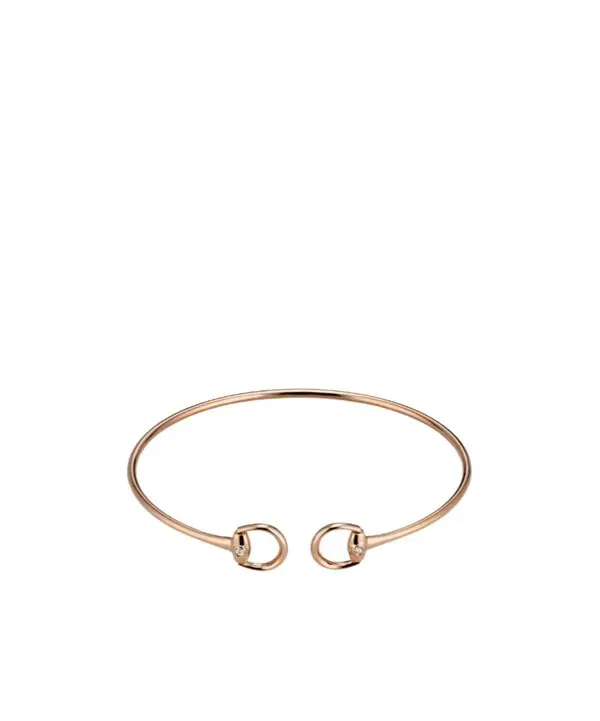 Gucci Horsebit Diamond Bangle Bracelet In 18k Gold - Yellow