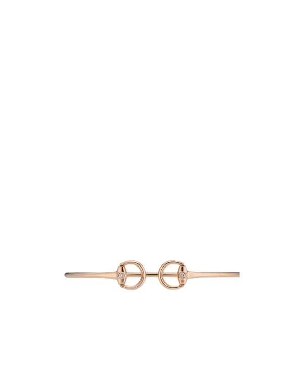 Gucci Horsebit Diamond Bangle Bracelet In 18k Gold