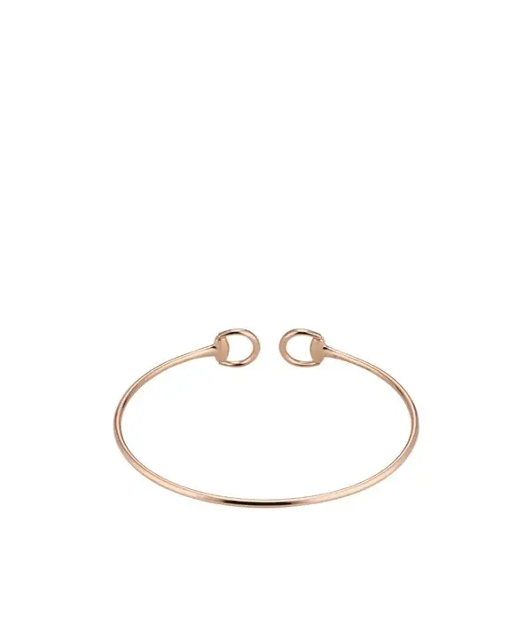 Gucci Horsebit Diamond Bangle Bracelet In 18k Gold