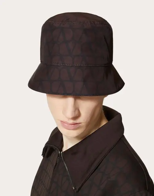 Valentino Garavani Iconograph Canvas Bucket Hat - Black