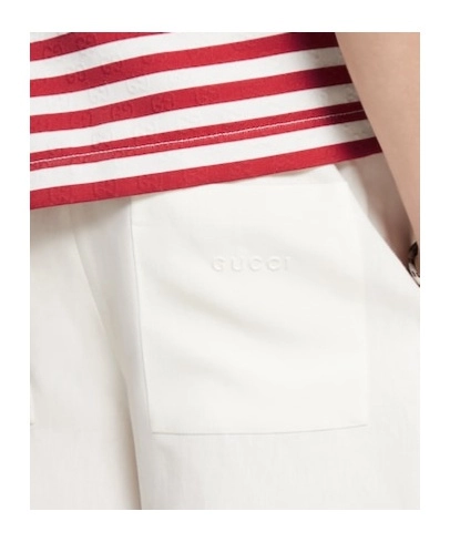 Gucci Logo Embossed Shorts - White