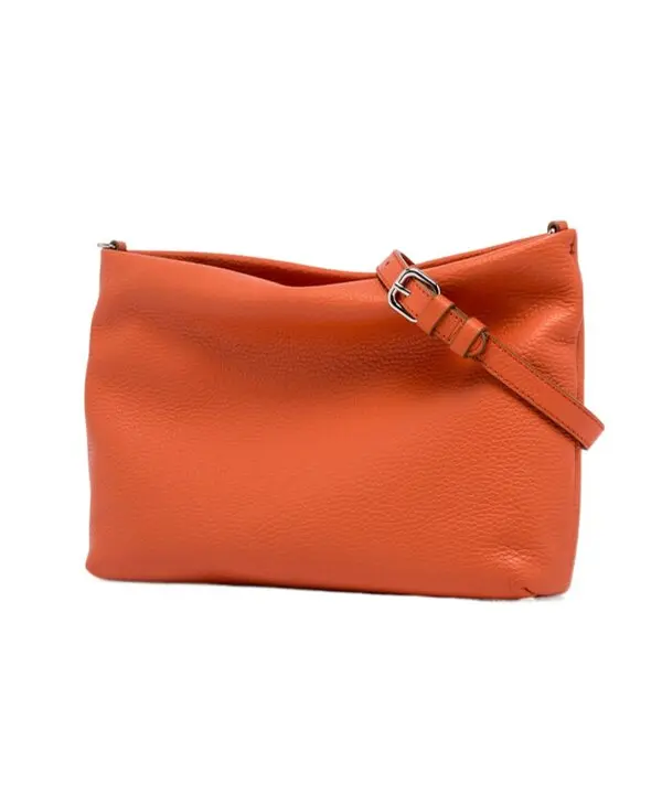 GIANNI CHIARINI Zippered Shoulder Bag With Detachable Chain - Corallo