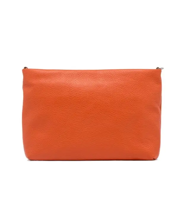 GIANNI CHIARINI Zippered Shoulder Bag With Detachable Chain - Corallo
