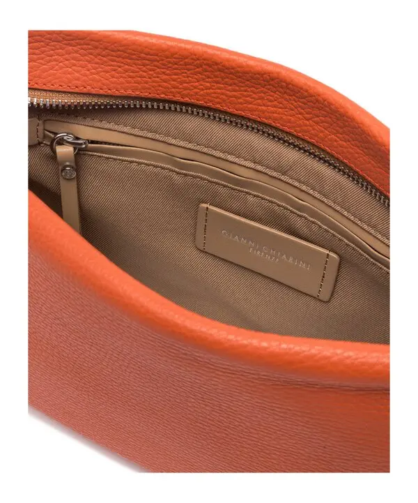 GIANNI CHIARINI Zippered Shoulder Bag With Detachable Chain - Corallo