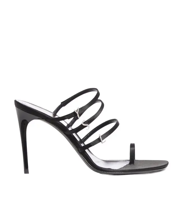 Saint Laurent Jerry Square Open Toe Mules - Black