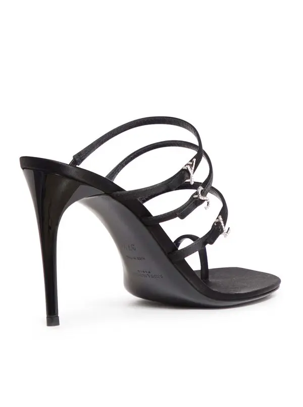 Saint Laurent Jerry Square Open Toe Mules - Black