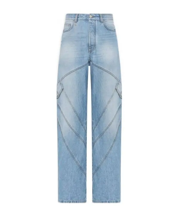 Amiri Panelled Wide-leg Jeans - Blue