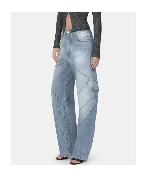 Amiri Panelled Wide-leg Jeans
