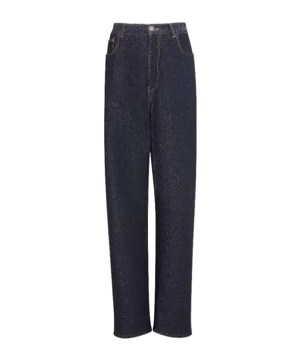 Alaïa Contrast-stitching Jeans - Black/white